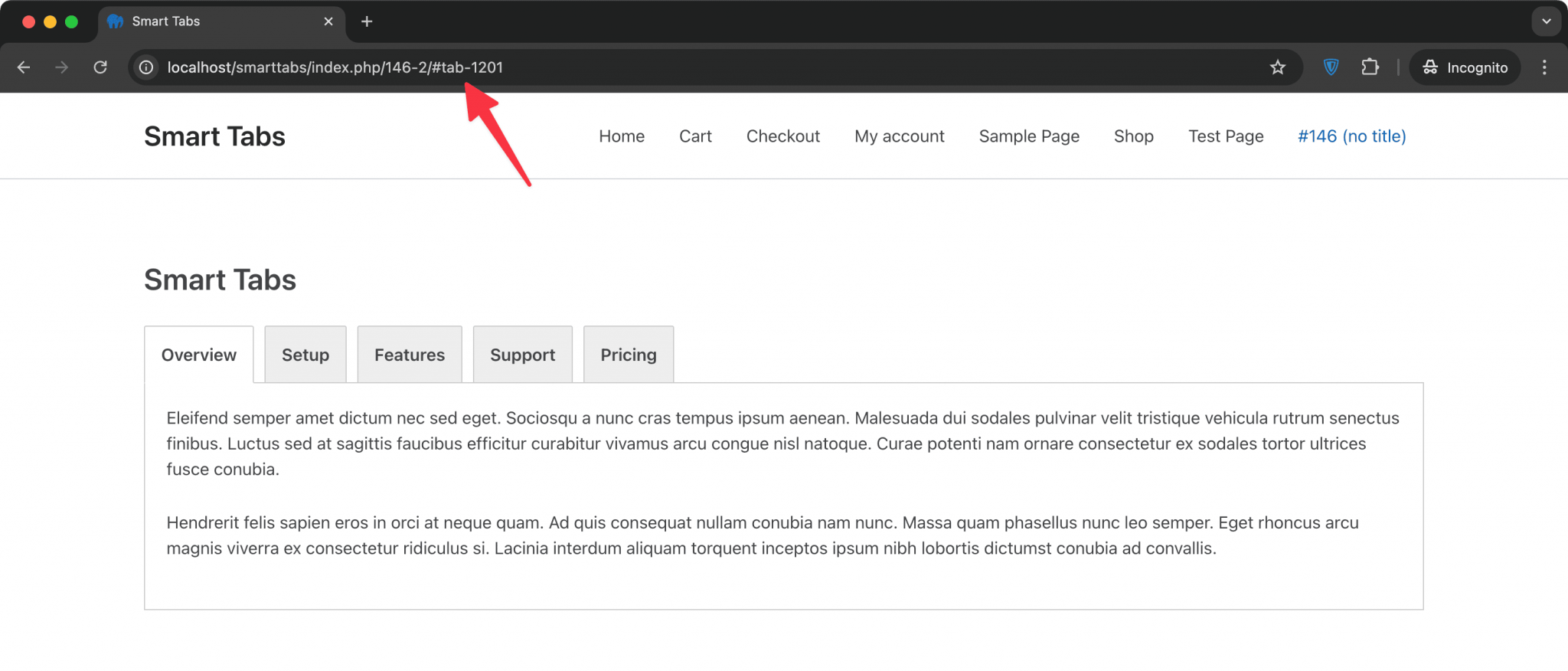 How to show the Hash Anchor with the Smart Tabs plugin? – Smart Tabs Docs