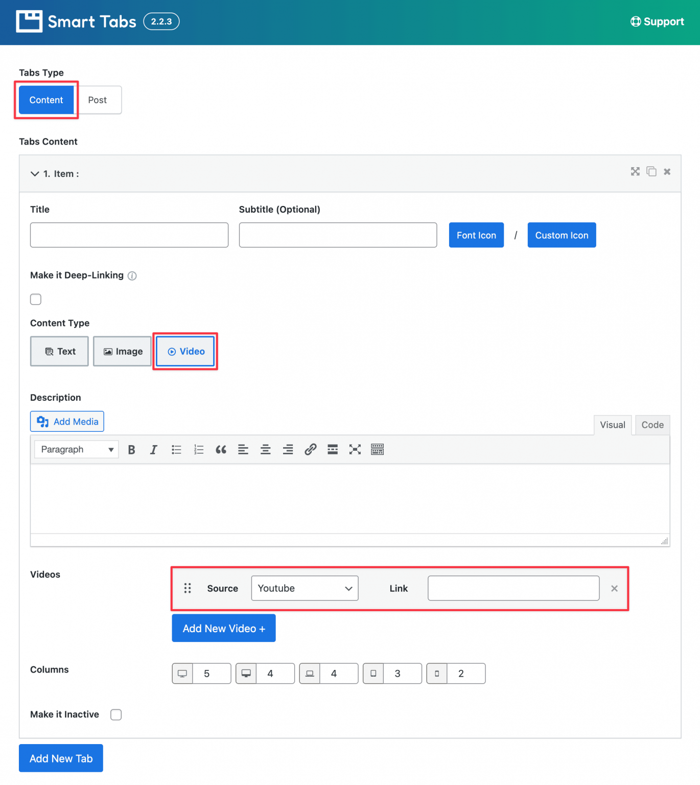 How to customize the tab’s Video content type? – Smart Tabs Docs
