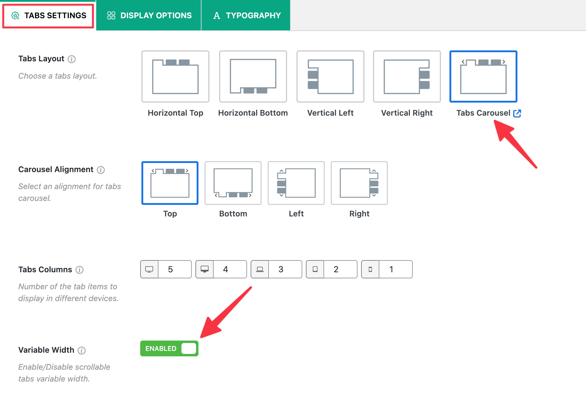 How to enable Variable Width for Scrollable Tabs? – Smart Tabs Docs