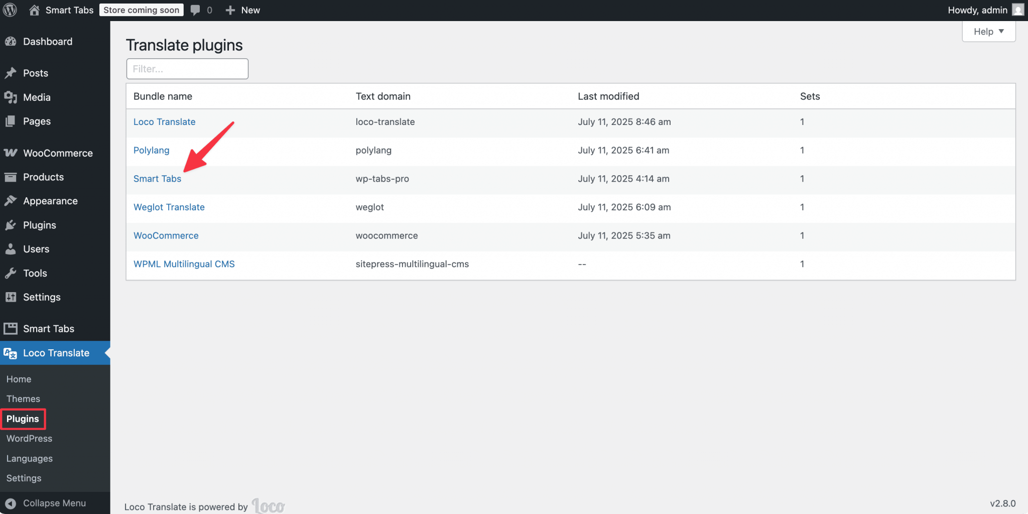 Using Loco Translate – Smart Tabs Docs