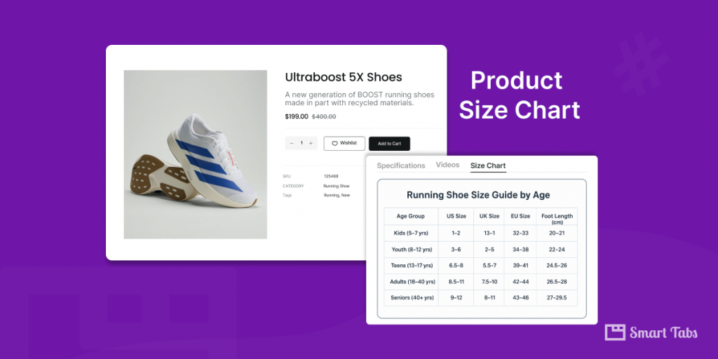 How to add Product Size Charts in WooCommerce with Smart Tabs
